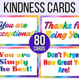 Kindness Cards, 80 Encouragement Cards, Compliment Cards, Acts of ...