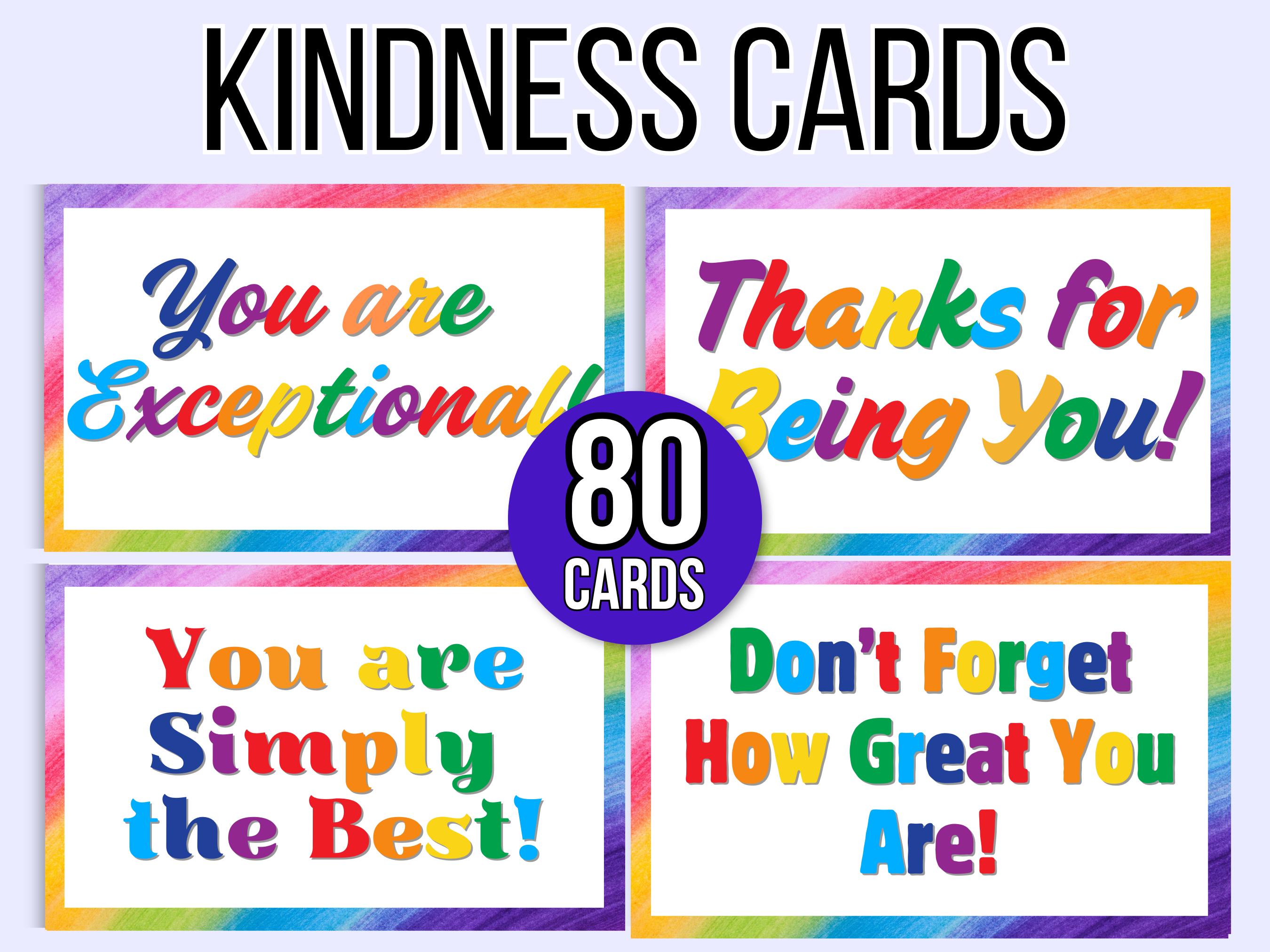 Kindness Cards, 80 Encouragement Cards, Compliment Cards, Acts of ...
