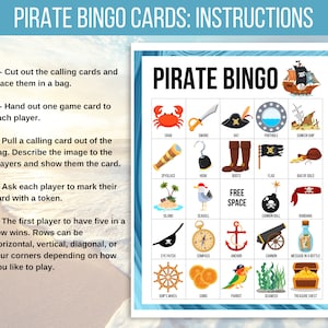 Pirate Bingo, 30 Printable Pirate Bingo Cards, Pirate Birthday, Pirate ...