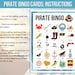 Pirate Bingo, 30 Printable Pirate Bingo Cards, Pirate Birthday, Pirate ...