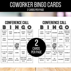 Conference Call Bingo, 50 Conference Call Bingo Game Cards, Conference ...