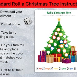 Roll a Christmas Tree Game Printable, Roll a Snowman, Roll a Dice ...