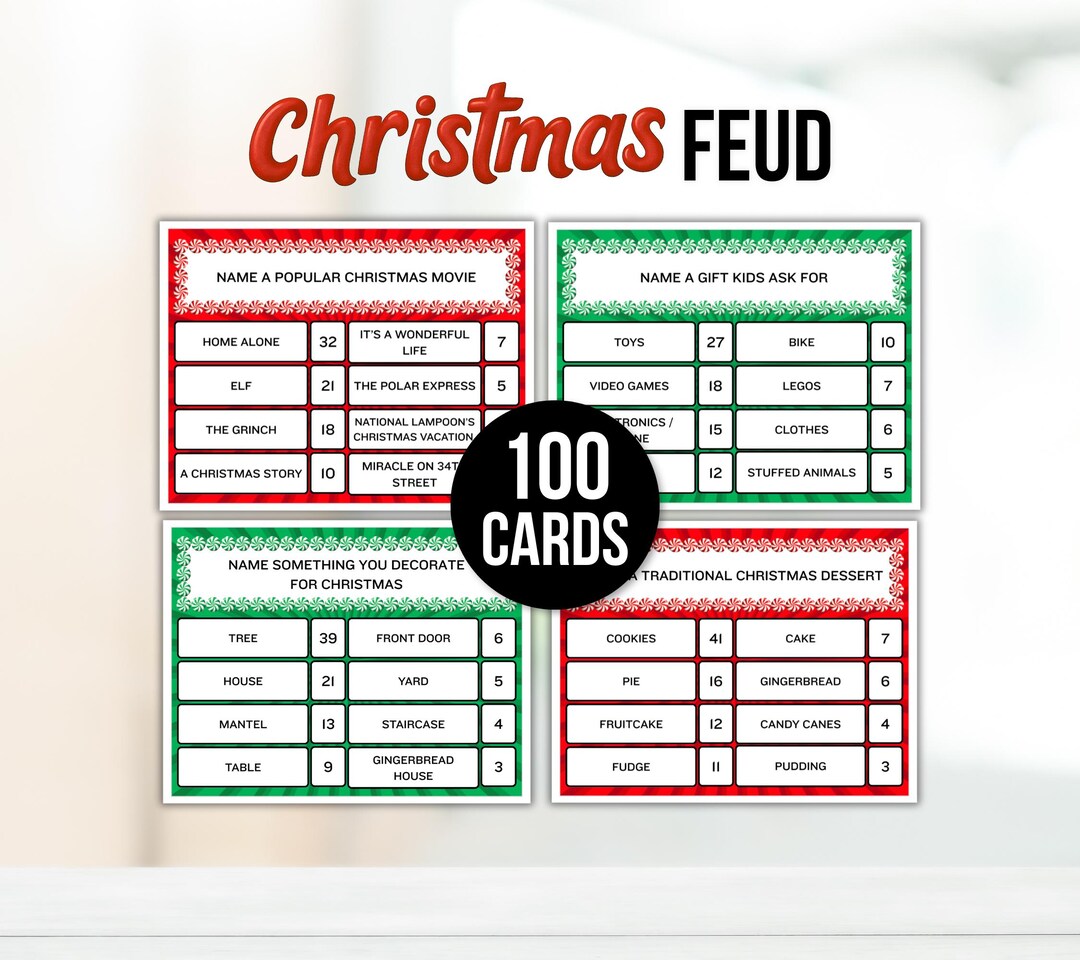 Christmas Feud Game, Christmas Friendly Feud Game, Christmas Activity ...