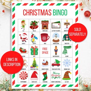 Christmas Bingo, 30 Baking Bingo Cards, Christmas Cookie Bingo Cards ...