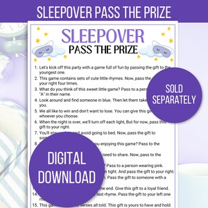Sleepover Bingo, Sleepover Game, Slumber Party Bingo, Pajama Party ...