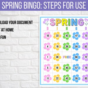 Spring Bingo, 100 Spring Bingo Cards, Spring Carte Bingo, Spring ...