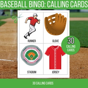 Baseball Bingo, 30 Unique Printable Baseball Bingo Cards, Baseball ...