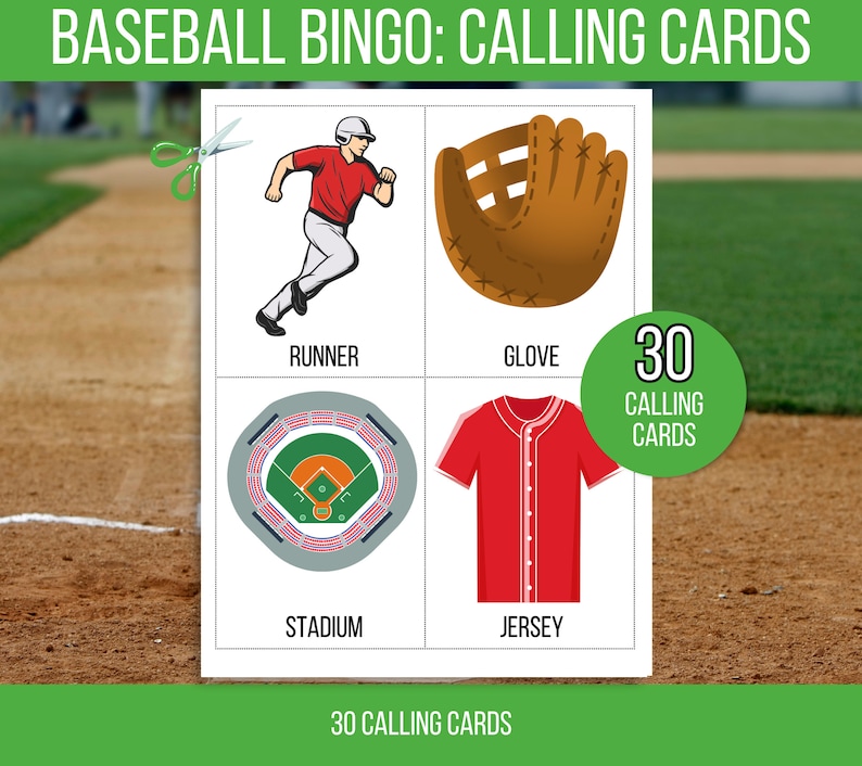 Baseball Bingo, 30 Unique Printable Baseball Bingo Cards, Baseball ...