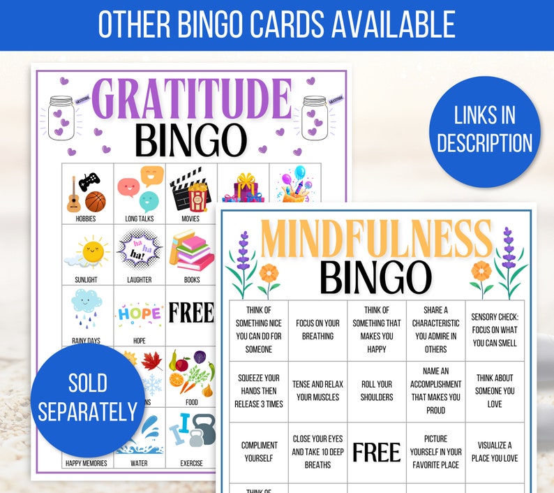 Wellness Bingo, 30 Wellness Bingo Cards, Mindfulness Bingo, Mindfulness ...