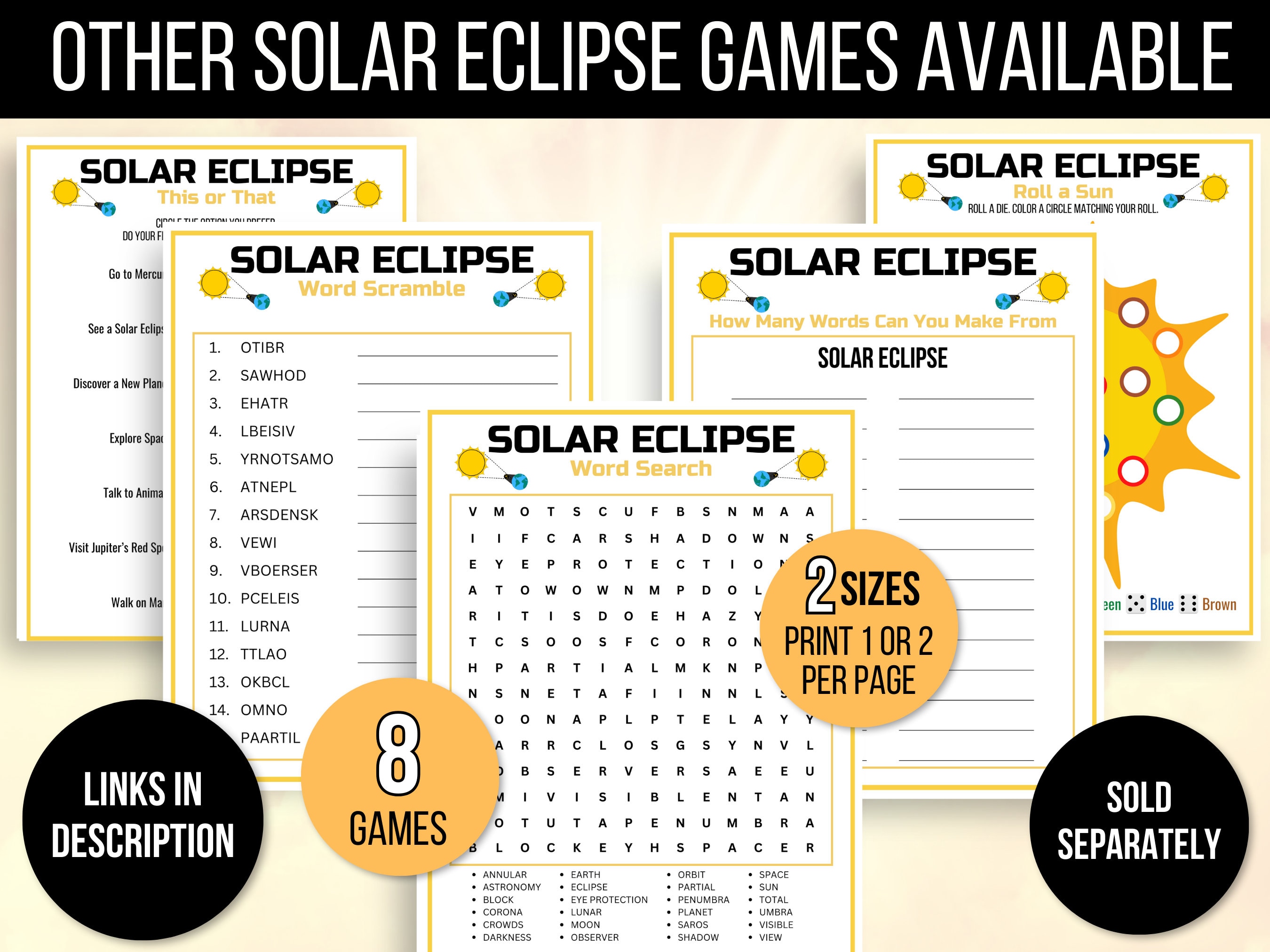 Solar Eclipse Bingo, 40 Printable Solar Eclipse Bingo Cards, Space ...
