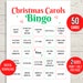 Christmas Carol Bingo, 50 Printable Christmas Carol Bingo Cards ...