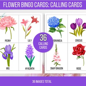Flower Bingo, Spring Bingo, Garden Bingo, 40 Printable Flower Bingo ...