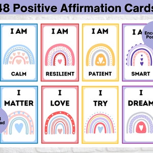 Affirmation Cards for Kids, Encouragement Cards for Kids, Positive ...