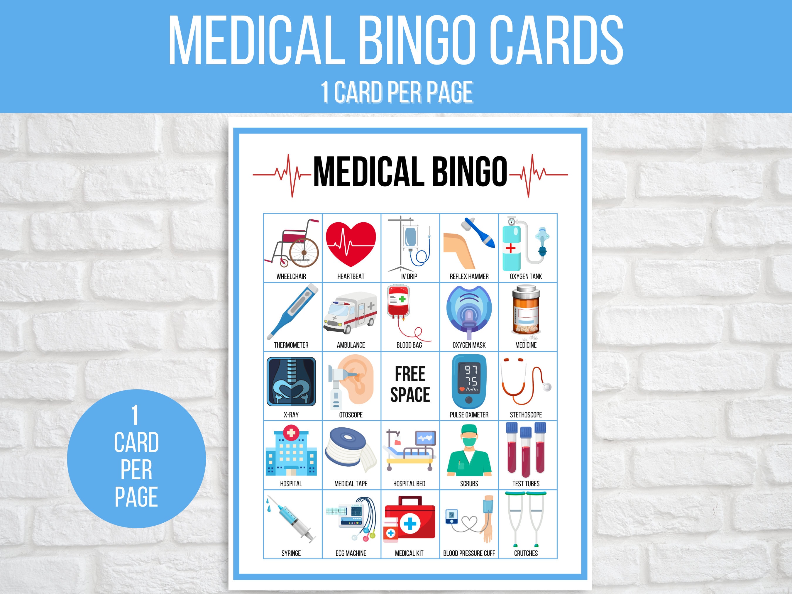 Medical Bingo 30 Printable Medical Bingo Cards Doctor Bingo - Etsy