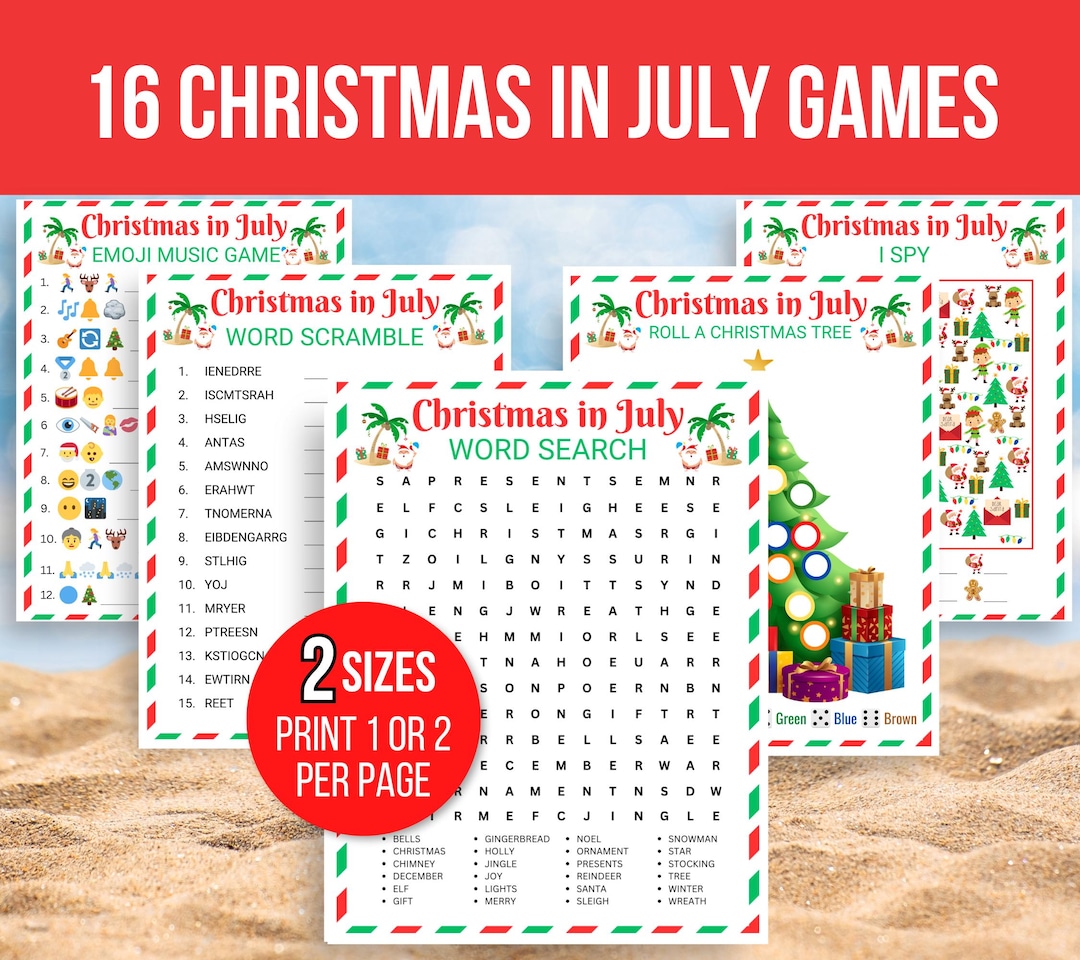 16 Christmas in July Activities, Christmas in July Activity Bundle ...