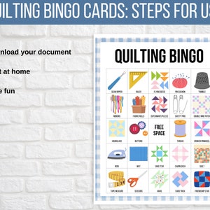 Quilt Bingo, 50 Printable Quilt Bingo Cards, Quilting Bingo, Quilting ...
