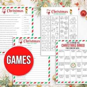 Christmas Game Bundle, 16 Printable Christmas Games, Christmas ...