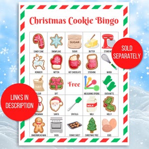 Gingerbread Bingo, 50 Gingerbread Bingo Cards, Christmas Baking Bingo ...