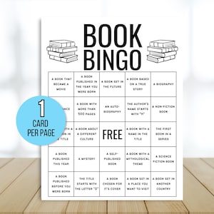 Book Bingo, 10 Printable Book Bingo Cards, Book Bingo Challenge, Book ...
