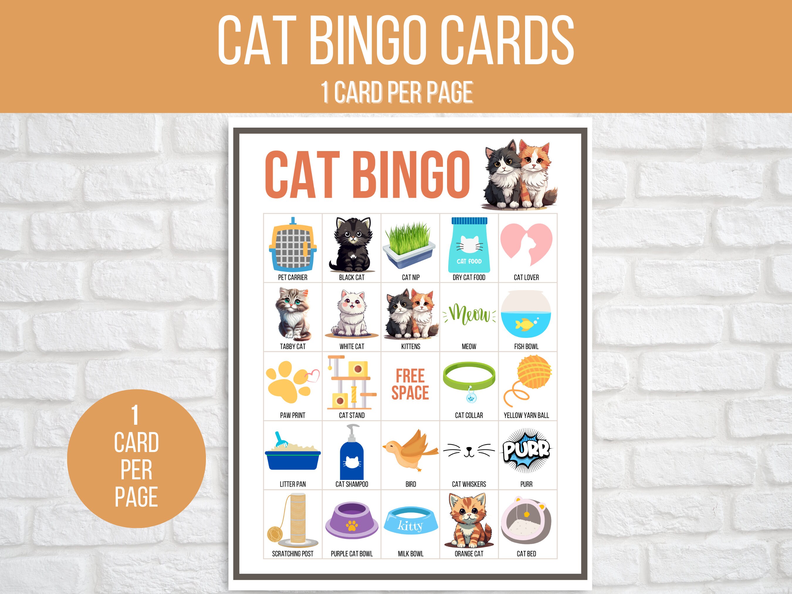 Cat Bingo 30 Printable Cat Bingo Cards Cat Birthday Party - Etsy UK