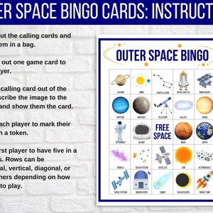 Outer Space Bingo, Solar System Bingo, Astronomy Bingo, 40 Printable ...