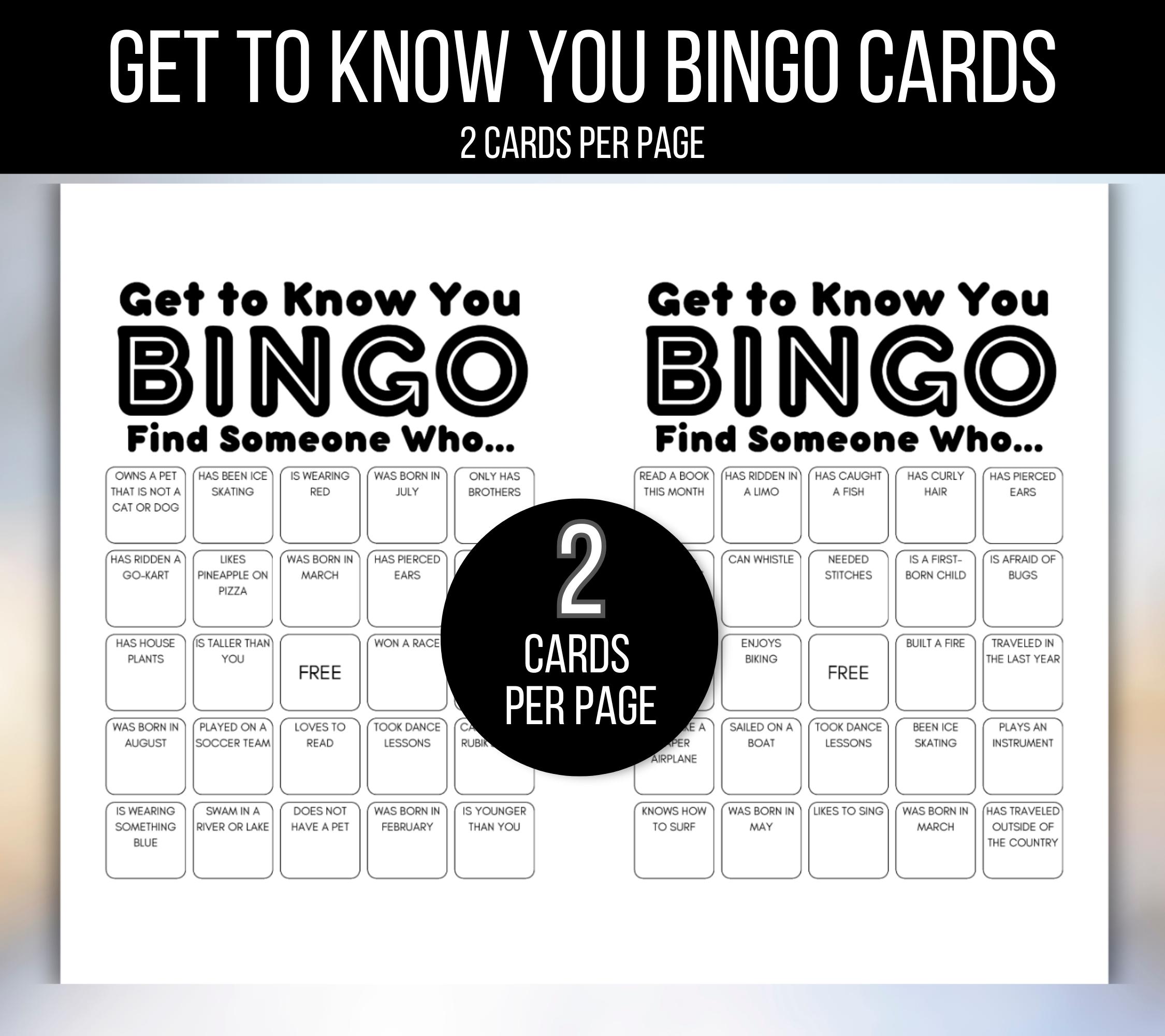 Get to Know You Bingo, Editable Get to Know You Bingo, Find Someone Who ...