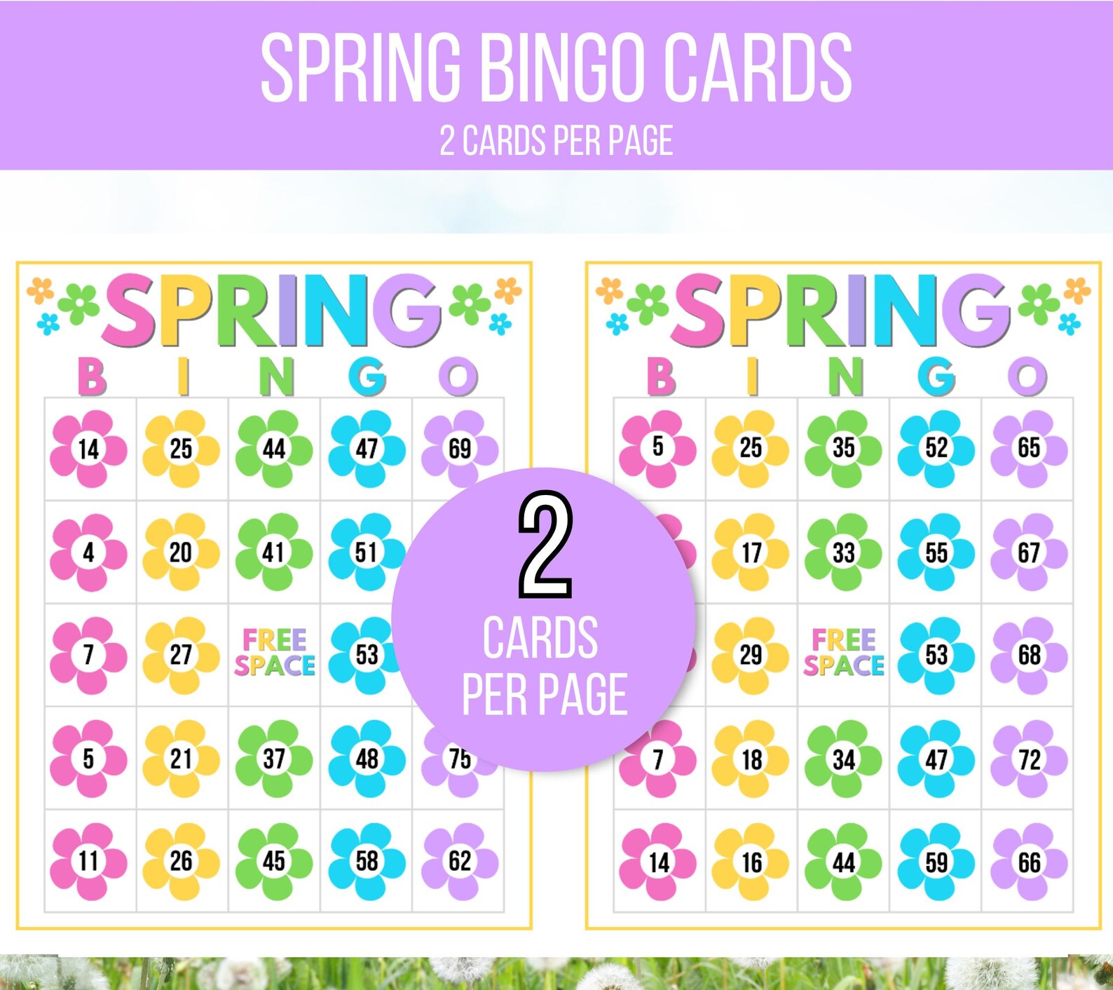 Spring Bingo, 100 Spring Bingo Cards, Spring Carte Bingo, Spring ...