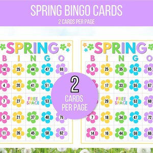 Spring Bingo, 100 Spring Bingo Cards, Spring Carte Bingo, Spring ...