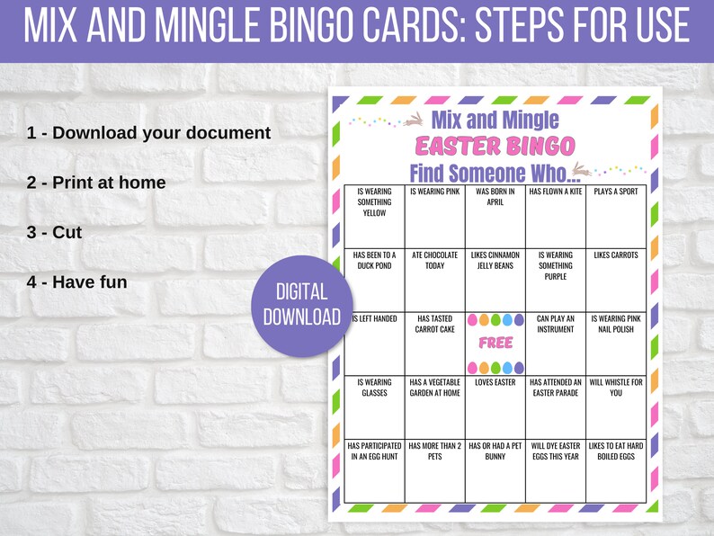 Easter Bingo, Easter Get to Know You Bingo, Easter Find Someone Who ...
