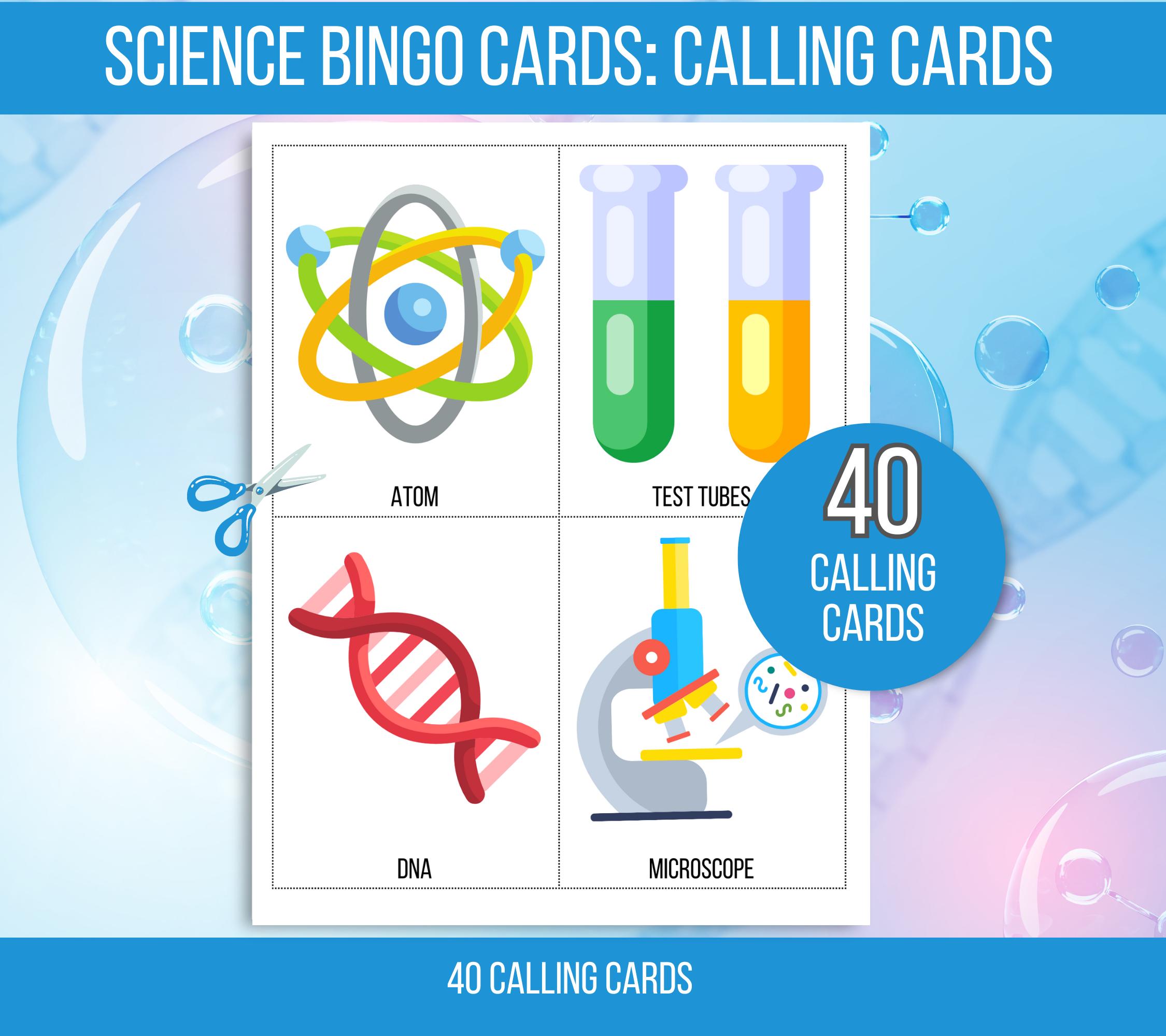 Science Bingo, 30 Printable Science Bingo Cards, Chemistry Bingo, Mad ...