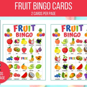 Fruit Bingo, 30 Printable Fruit Bingo Cards, Fruit Game, Fruit Party ...