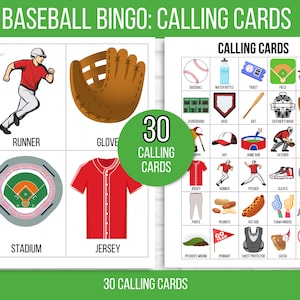 Baseball Bingo, 30 Unique Printable Baseball Bingo Cards, Baseball Game ...
