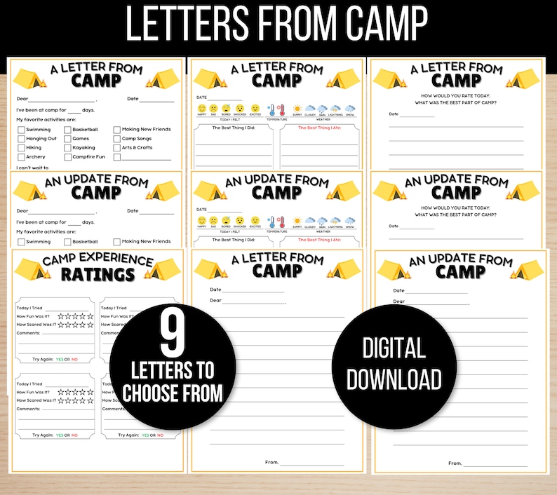 Letters From Camp, Summer Camp Letters, Printable Letter From Camp ...