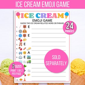 Ice Cream Trivia Game, Ice Cream Game, Ice Cream Social Game,ice Cream ...