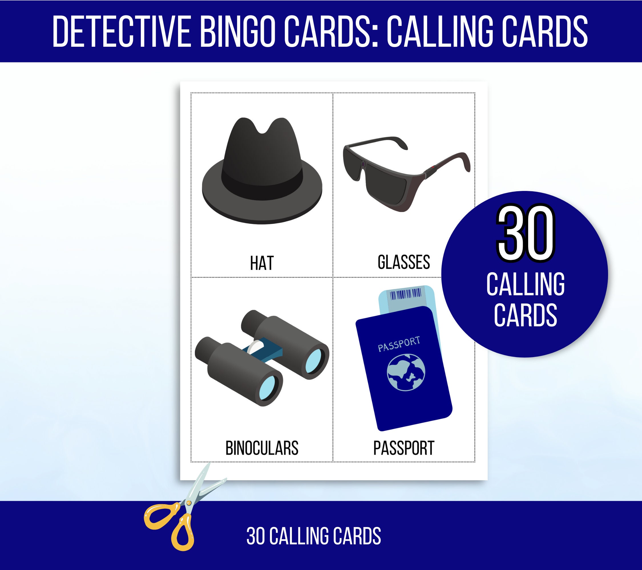 Detective Bingo, 30 Detective Bingo Cards, Spy Bingo, Secret Agent ...
