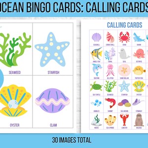Ocean Bingo, Under the Sea Bingo, 30 Printable Ocean Bingo Cards, Ocean ...