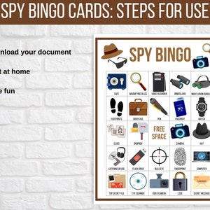 Spy Bingo, 30 Printable Spy Bingo Cards, Spy Party Game, Spy Activity ...