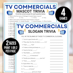 TV Commercial Trivia Game, TV Slogans Trivia Game, TV Commercial Match ...