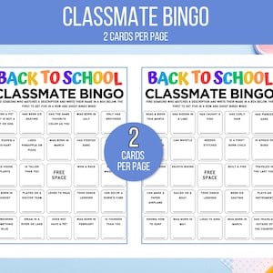 Back to School Bingo, Back to School Games, Classmate Bingo, Get to ...