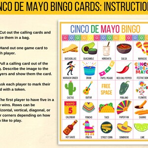 Cinco De Mayo Bingo, 30 Printable Cinco De Mayo Bingo Cards, Cinco De ...