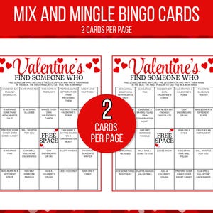 Valentine's Bingo, Valentine's Get to Know You Bingo, Find Someone Who ...