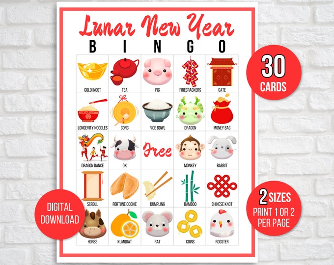 Lunar New Year Tet Bingo - Etsy