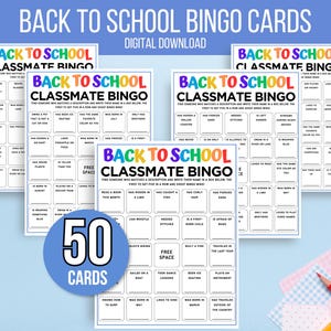 Back to School Bingo, Back to School Games, Classmate Bingo, Get to ...