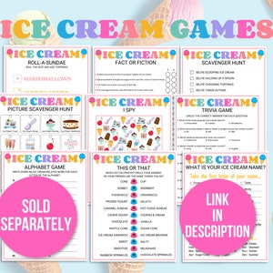 Ice Cream Bingo, 30 Printable Ice Cream Bingo Cards, Ice Cream Birthday ...