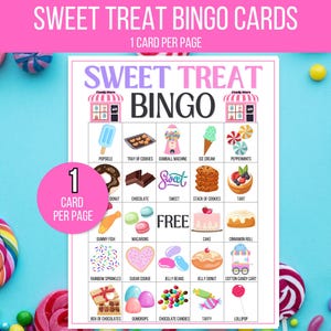 Sweet Treats Bingo, Candy Bingo, 30 Printable Candy Bingo Cards, Candy ...
