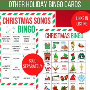 Holiday Bingo, 50 Holiday Bingo Cards, Holiday Activity, Kids Holiday ...