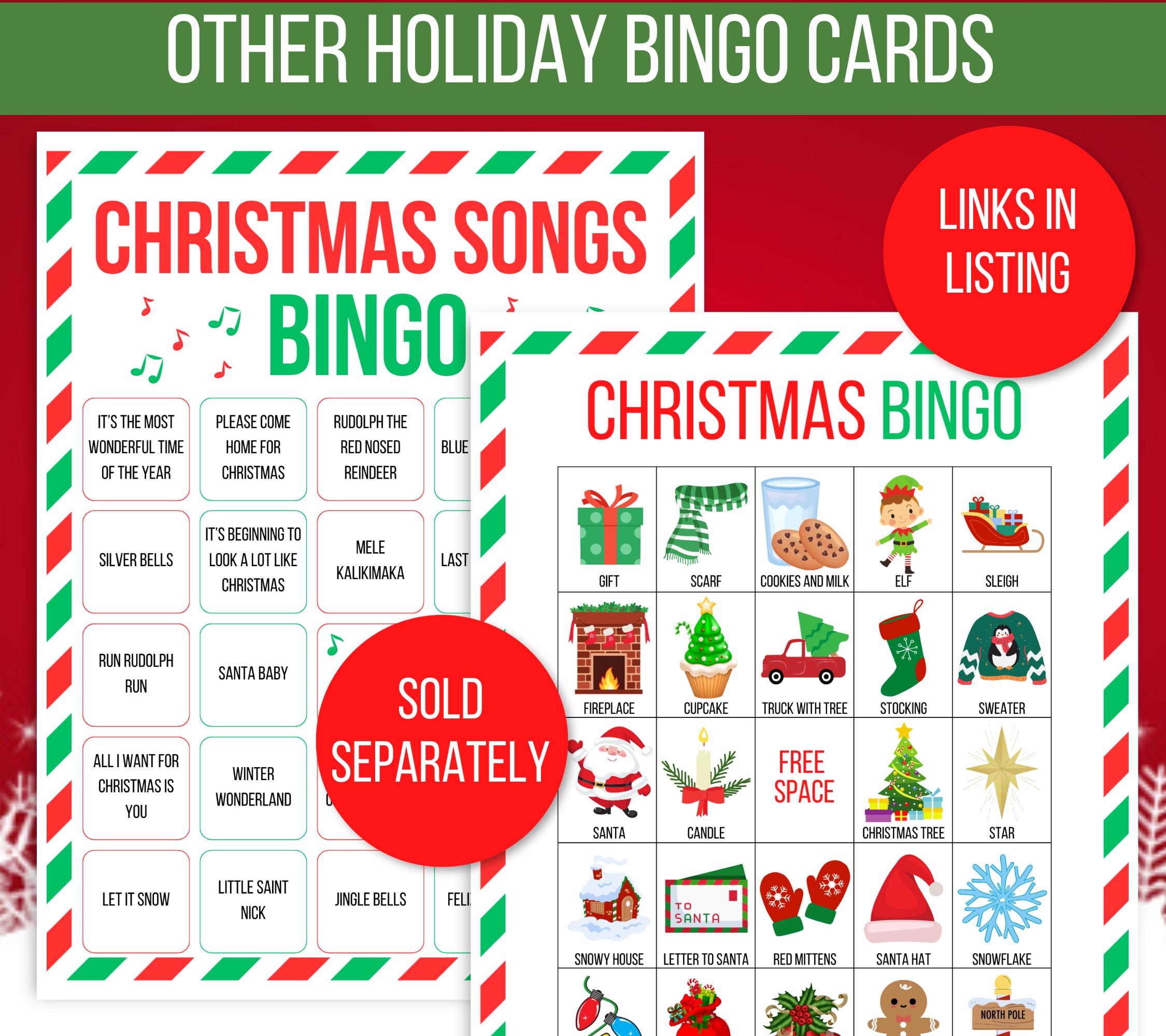 Holiday Bingo, 50 Holiday Bingo Cards, Holiday Activity, Kids Holiday ...