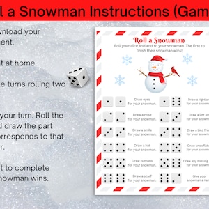 Roll a Christmas Tree Game Printable, Roll a Snowman, Roll a Dice ...