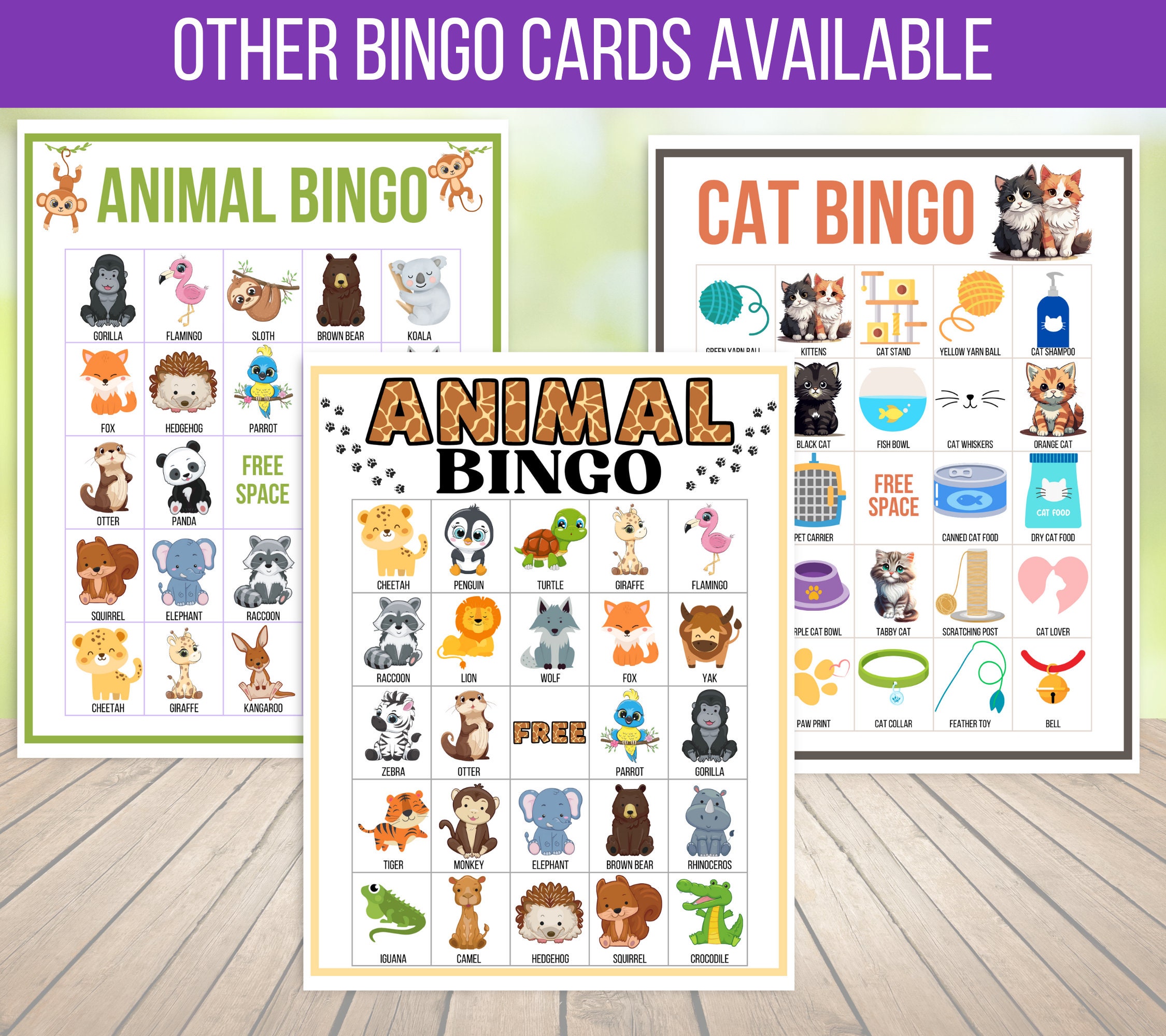 Cat Bingo, 30 Printable Kitty Cat Bingo Cards, Cat Birthday Party Game ...