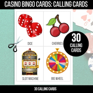 Casino Bingo, Casino Game, Casino Party Activity, Casino Printable ...